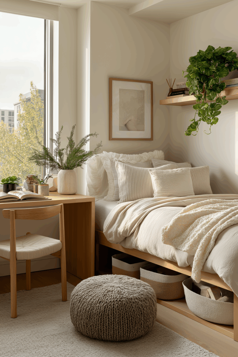 Organic Modern Dorm Room: Stylish Ideas for Small Spaces | Divine Decor ...